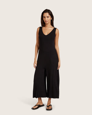 Women's Bamboo Long Jumpsuit in Black – Boody US