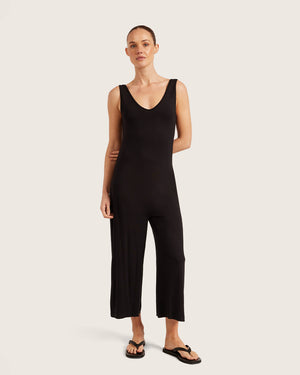 Women's Bamboo Long Jumpsuit in Black – Boody US
